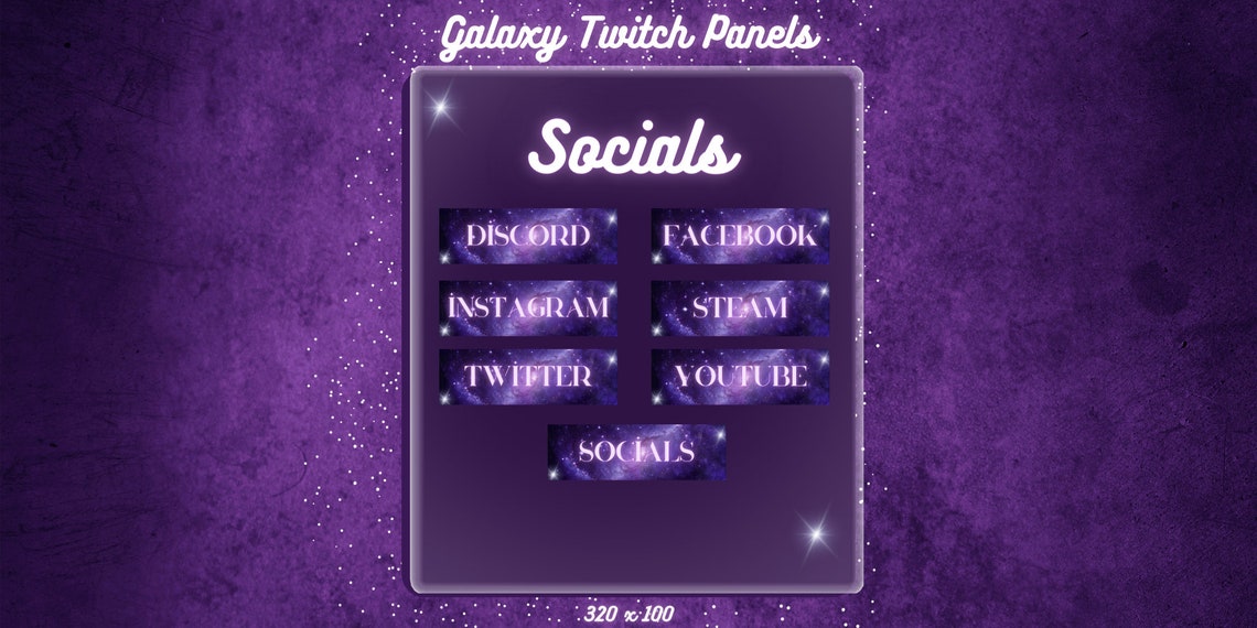 Purple Galaxy Panels for Twitch/discord, Galaxy Panels, Twitch Panels ...