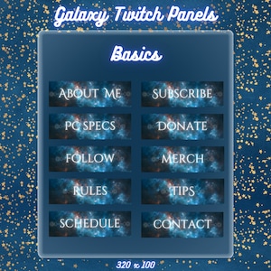 Blue Galaxy Twitch Panels, Twitch Panels, Discord Panels, Galaxy Panels ...