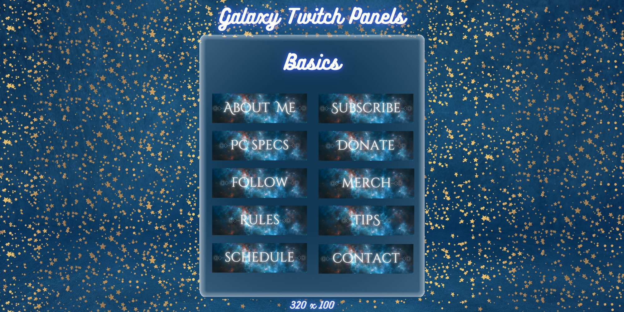 Blue Galaxy Twitch Panels, Twitch Panels, Discord Panels, Galaxy Panels ...