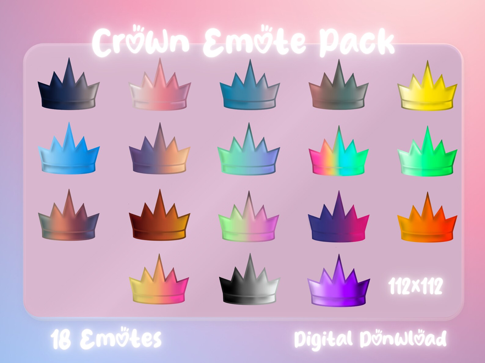 Crown Emotes, Cute Emotes, Twitch Emotes, Discord Emotes, Rainbow ...