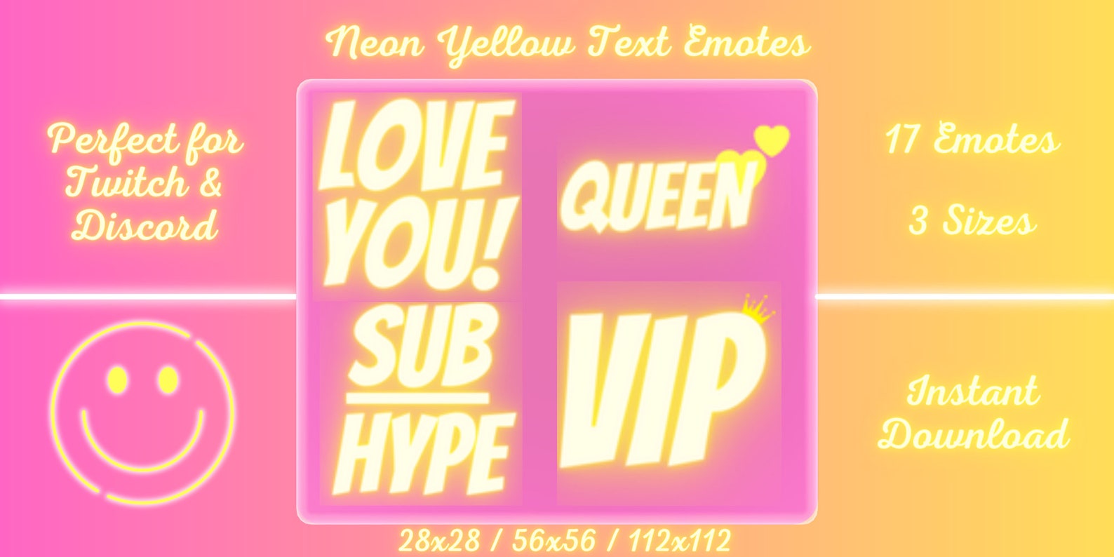 Neon Yellow Text Emotes, Neon Emotes, Cute Emotes, Twitch Emotes ...