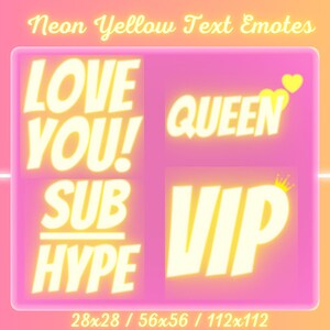 Neon Yellow Text Emotes, Neon Emotes, Cute Emotes, Twitch Emotes ...