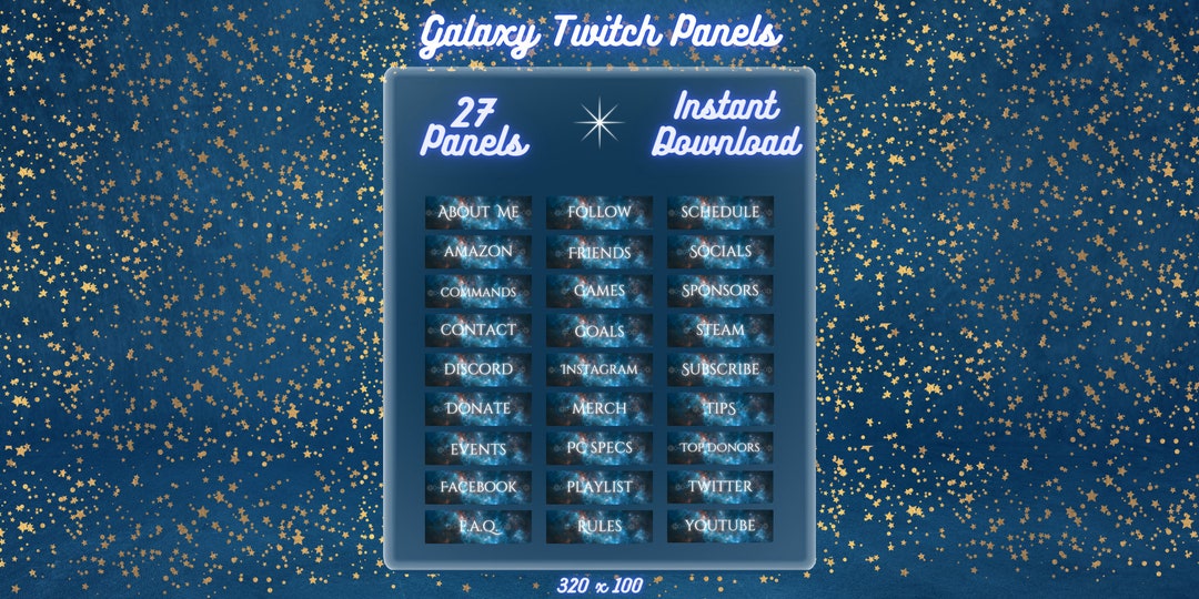 Blue Galaxy Twitch Panels, Twitch Panels, Discord Panels, Galaxy Panels ...