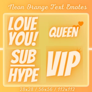 Neon Orange Text Emotes, Text Emotes, Neon Emotes, Cute Emotes, Twitch ...