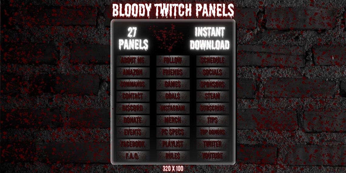 Bloody Twitch Panels, Horror Twitch Panels, Twitch Panels, Horror ...