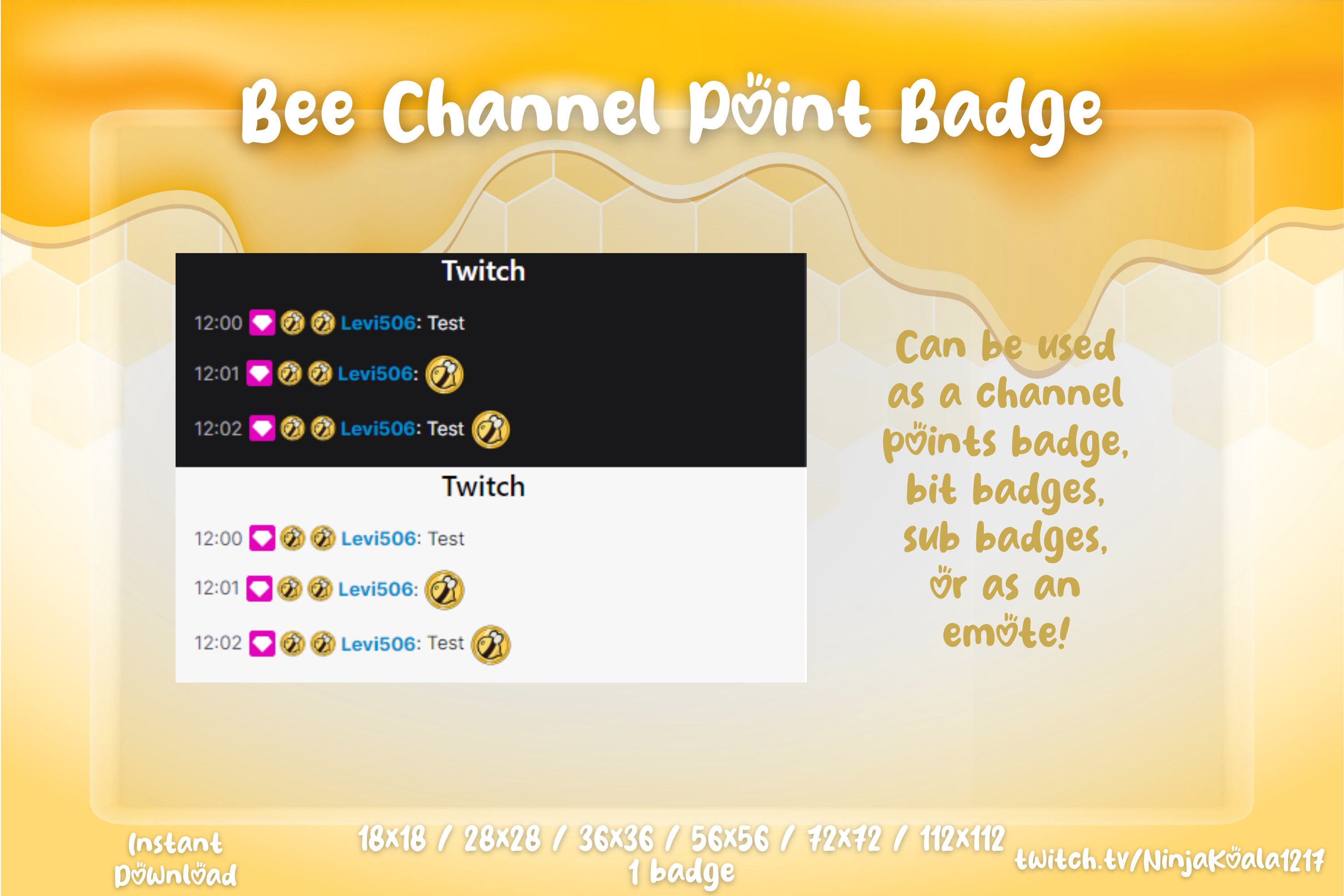 Bee Channel Points, Bee Sub Badges, Twitch Badges, Twitch Emotes ...