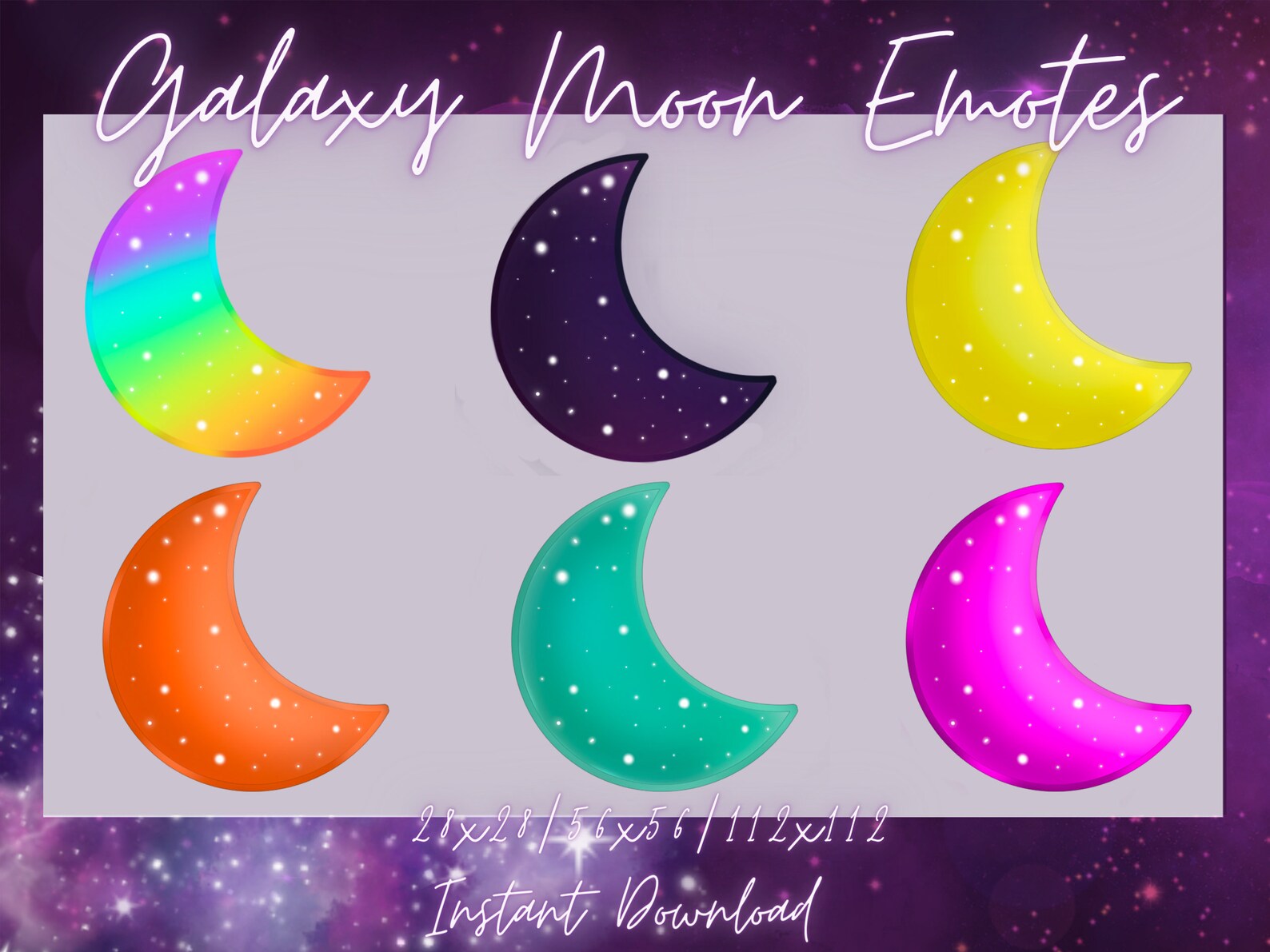 Galaxy Moon Emotes, Moon Emotes, Emotes for Twitch, Cute Emotes ...