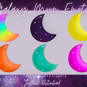 Galaxy Moon Emotes, Moon Emotes, Emotes for Twitch, Cute Emotes ...