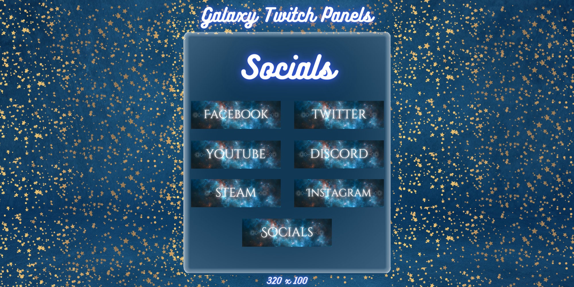 Blue Galaxy Twitch Panels, Twitch Panels, Discord Panels, Galaxy Panels ...