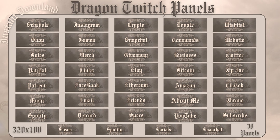 Dragon Twitch Panels, Male Twitch Panels, Viking Panels, Viking, Twitch ...