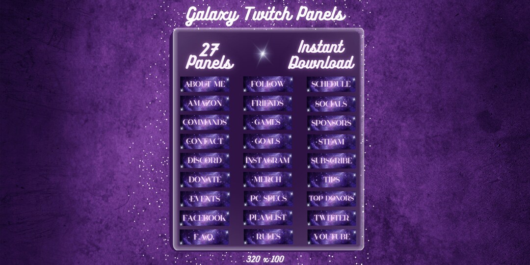 Purple Galaxy Panels for Twitch/discord, Galaxy Panels, Twitch Panels ...