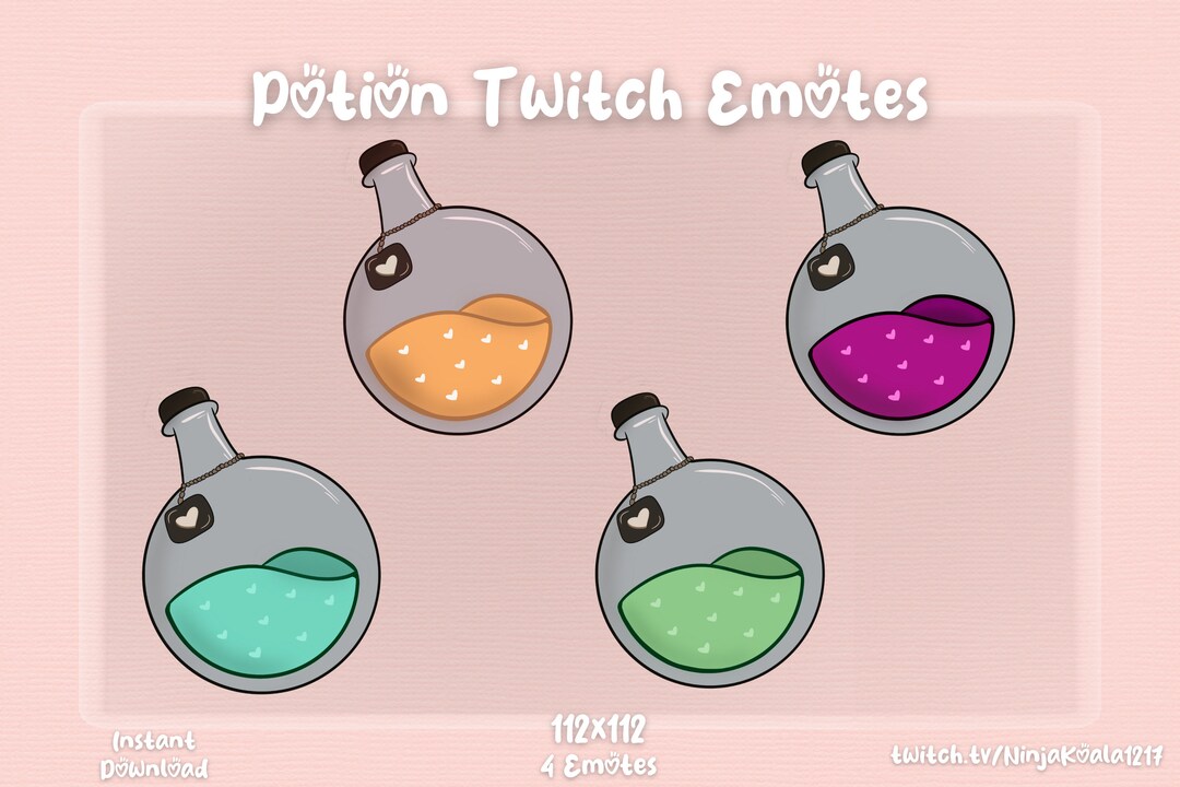 4 Cute Potion Twitch Emotes, Potion Emotes, Cute Emotes, Twitch Emotes ...