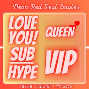 Neon Red Text Emotes, Neon Emotes, Text Emotes, Twitch Emotes, Discord ...