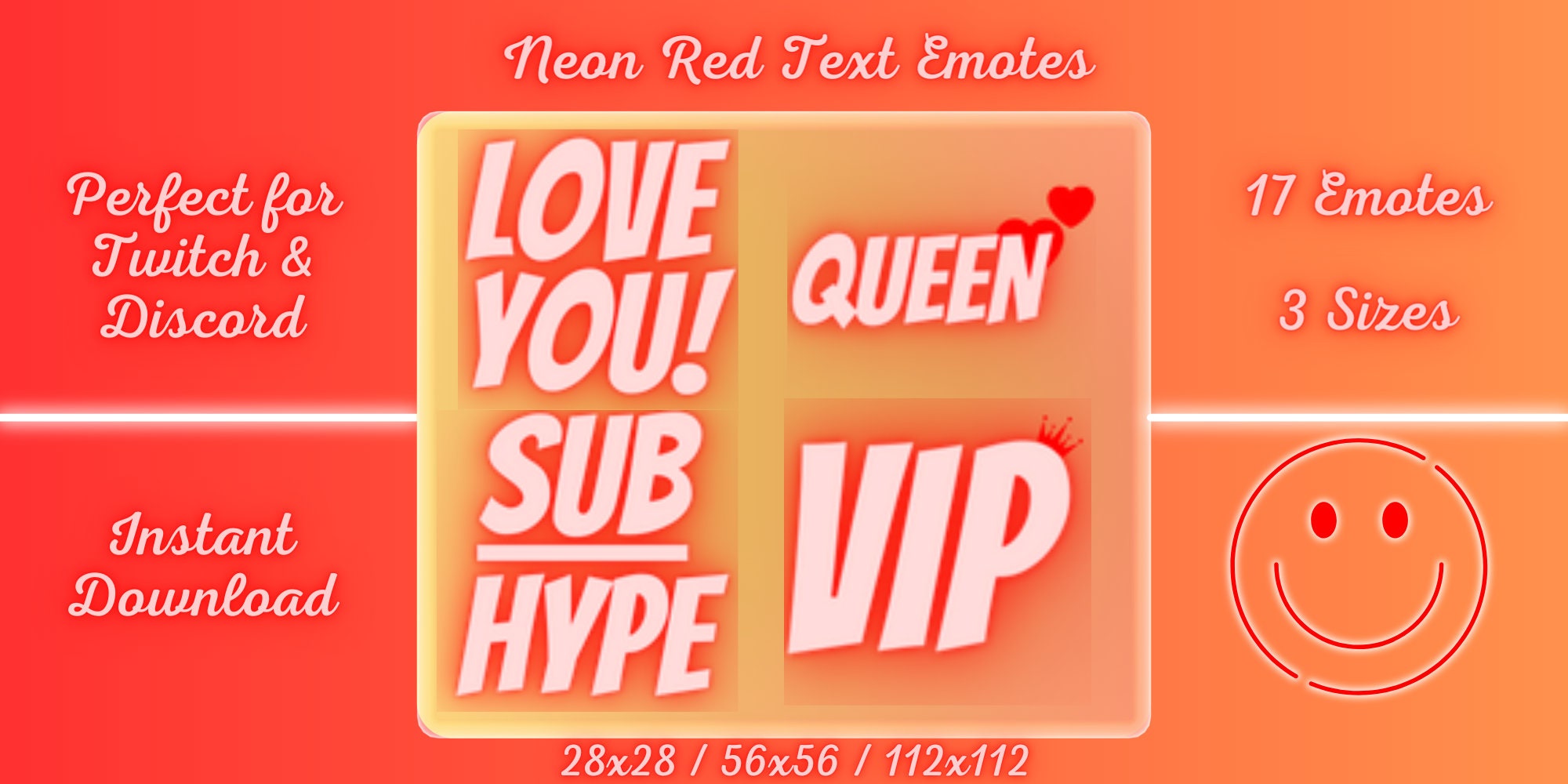 Neon Red Text Emotes, Neon Emotes, Text Emotes, Twitch Emotes, Discord ...