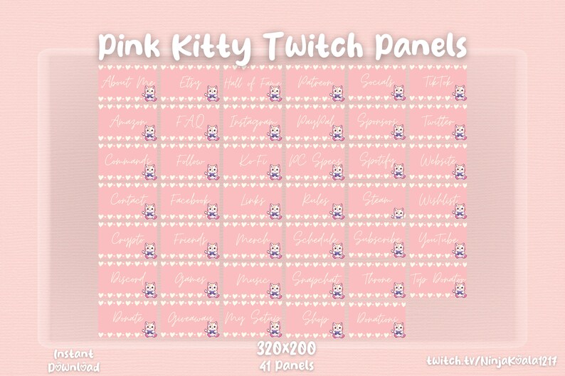 41 Pink Kitty Twitch Panels, Pink Twitch Panels, Twitch Panels Pink ...