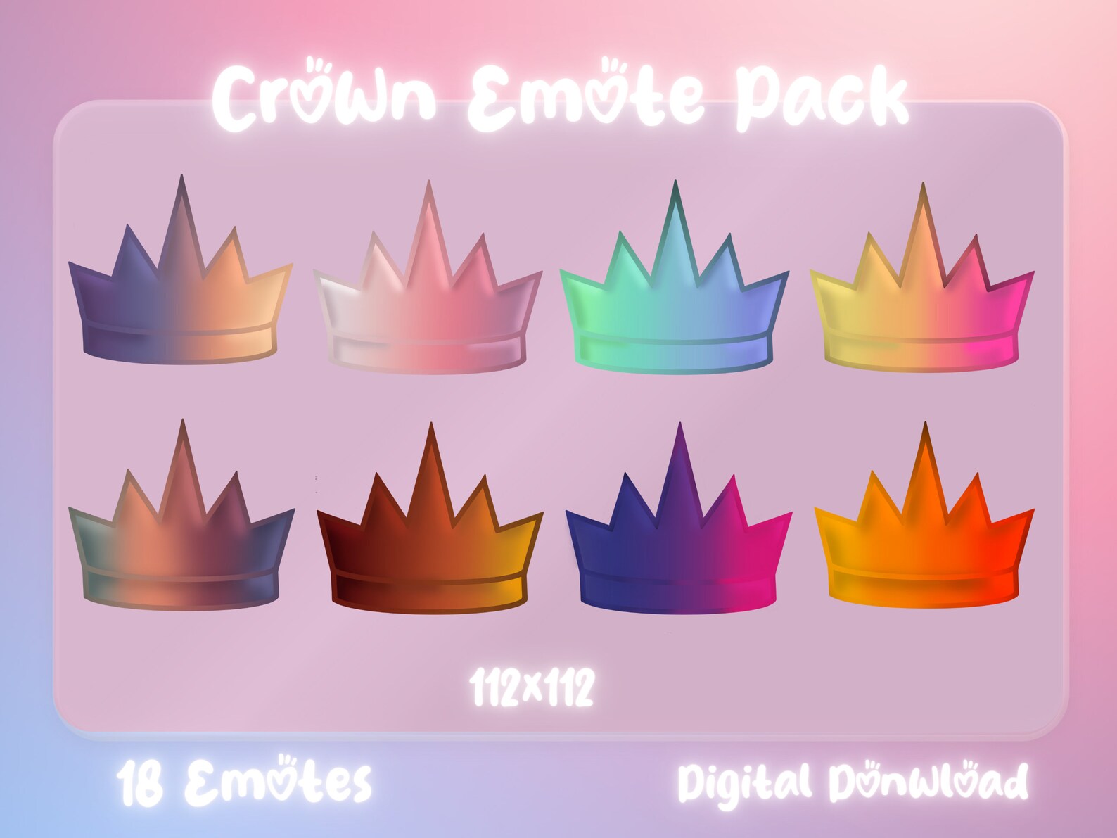 Crown Emotes, Cute Emotes, Twitch Emotes, Discord Emotes, Rainbow ...