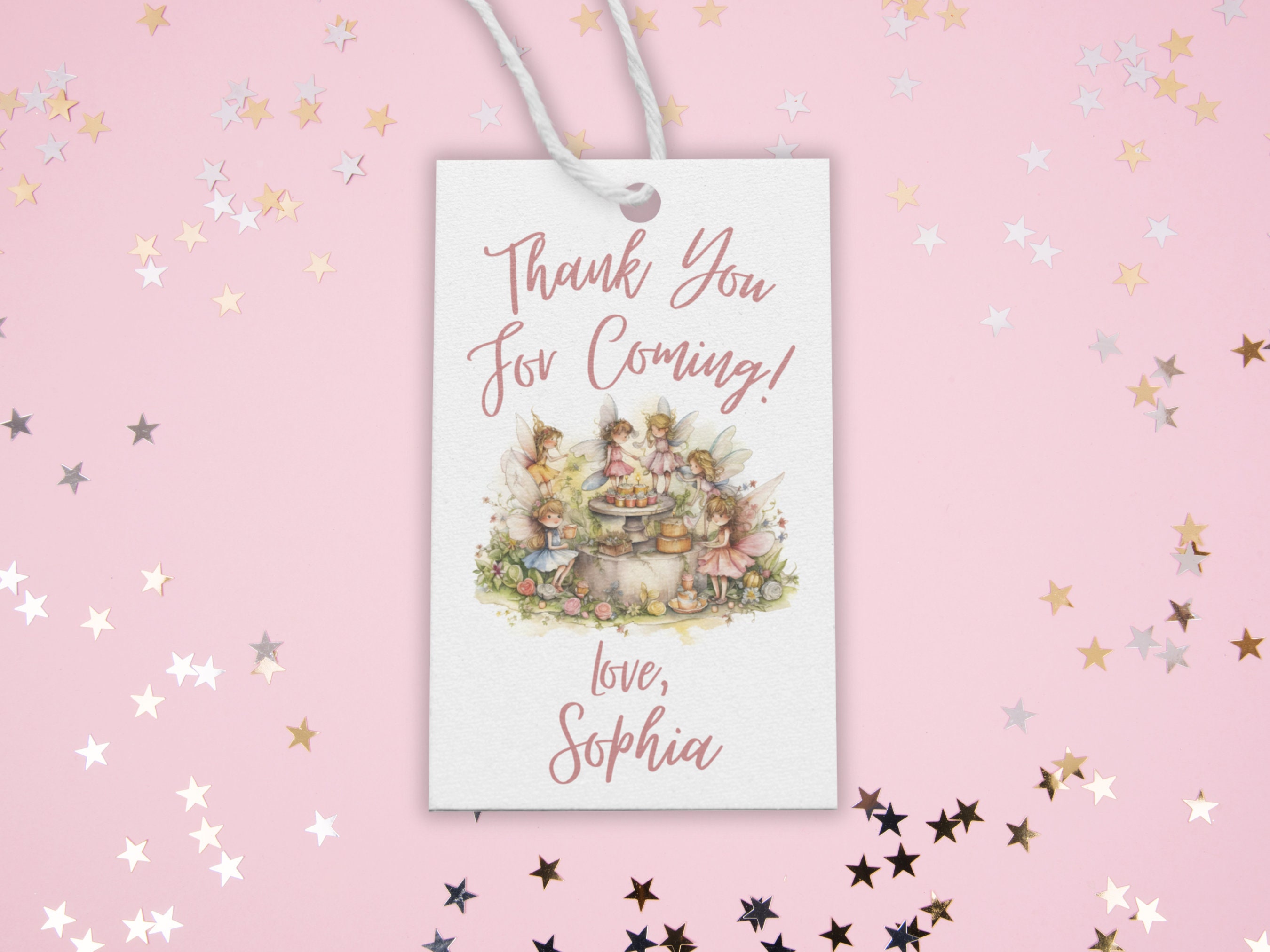 Editable Fairy Birthday Invitation Minimalist Enchanted Pixie Party Magical Floral Fairy ...