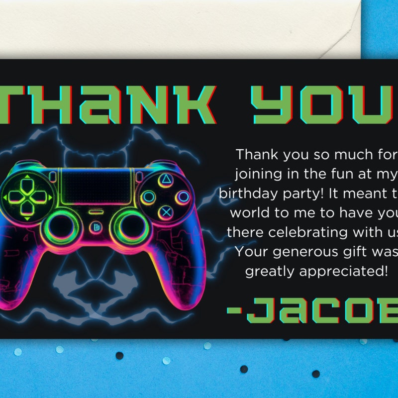 Video Game Thank Cards - Etsy
