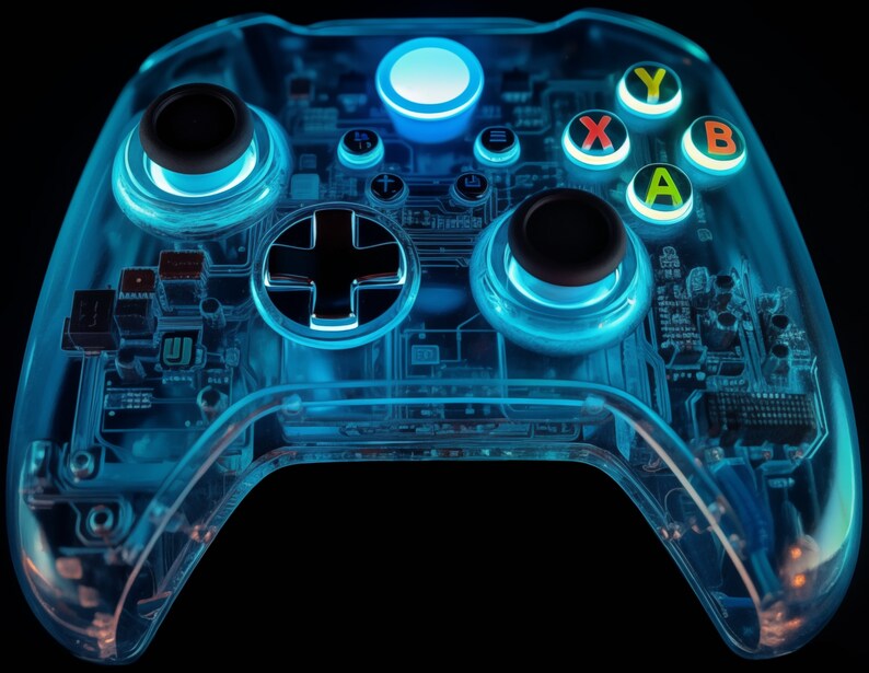 Video Game Party Invitation Set: Neon Controller, Editable Template ...