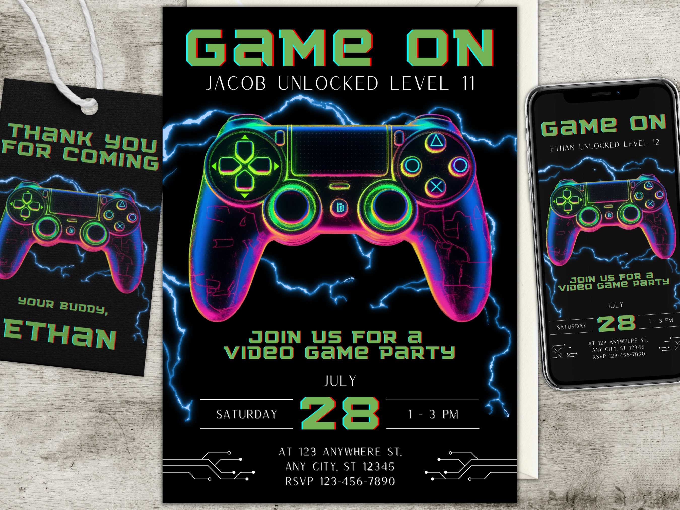 Video Game Birthday Invitation Arcade Birthday Invitation Gamer ...