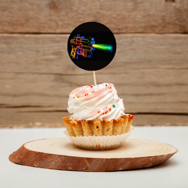 Laser Tag Cupcake Toppers - Etsy