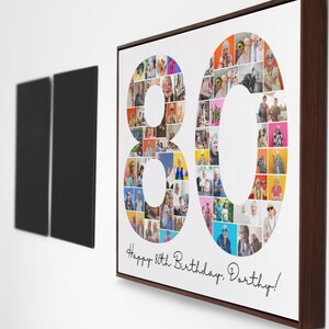 80th Birthday Photo Collage Template: Custom Number 80 (canva Editable ...
