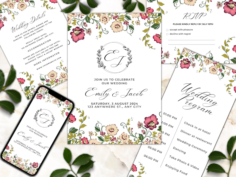 Regency Wedding Template Set | Rengencycore Theme | Printable ...