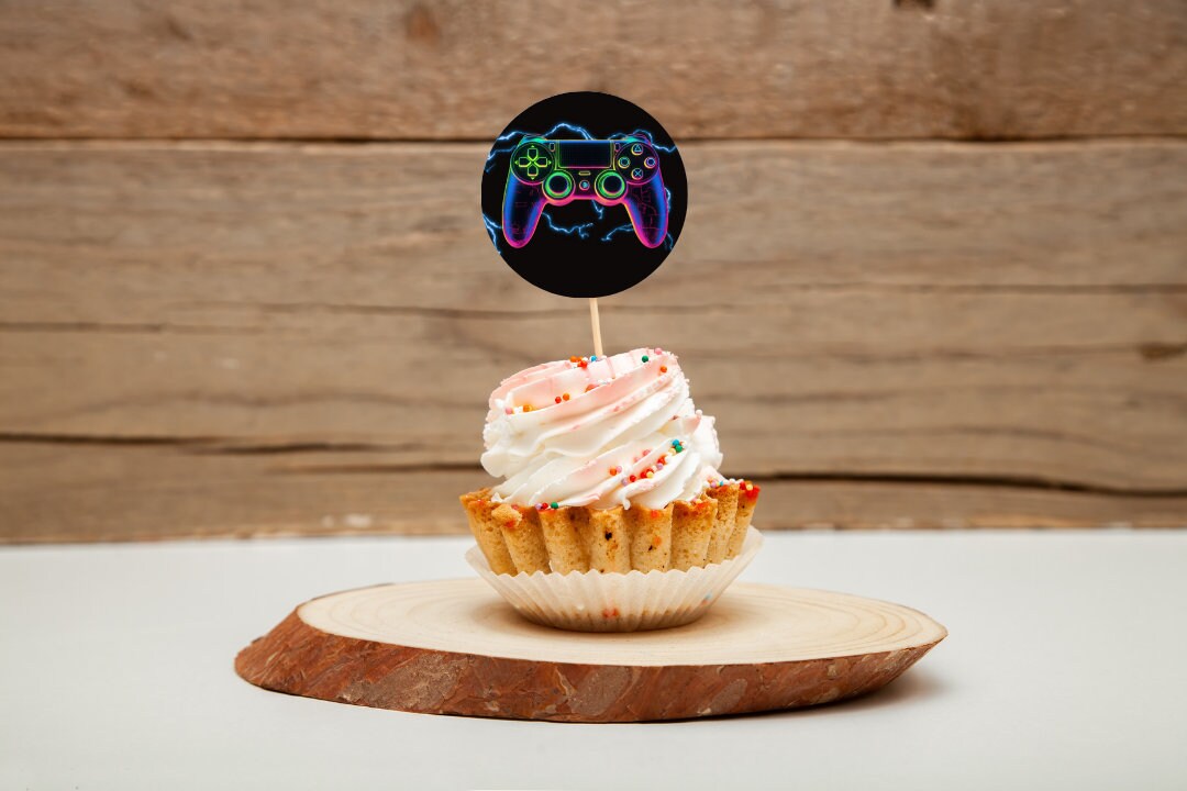 Video Game Cupcake Topper Birthday Arcade Cupcake Topper Birthday ...