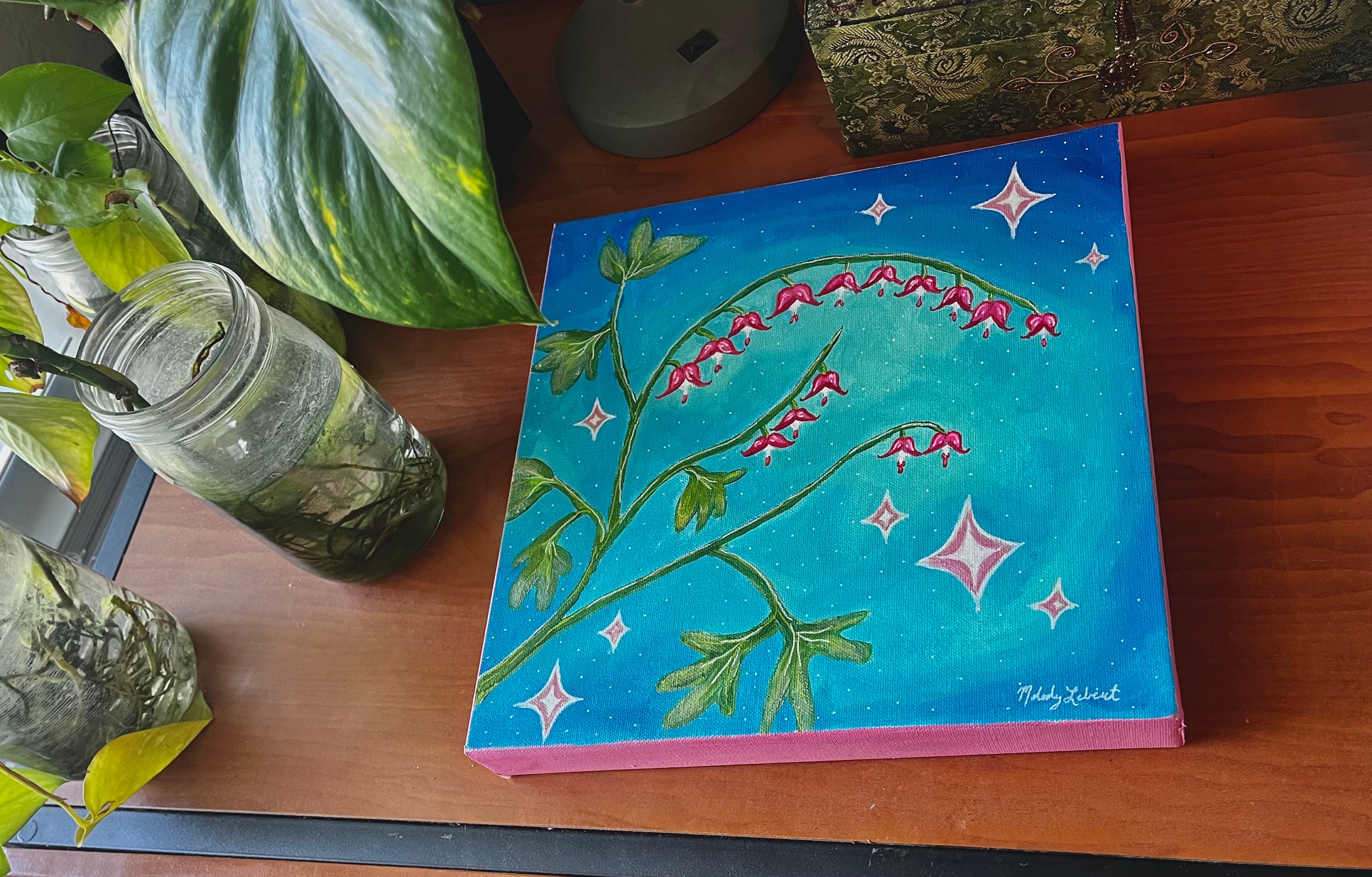 Bleeding Heart Flower Painting - Etsy