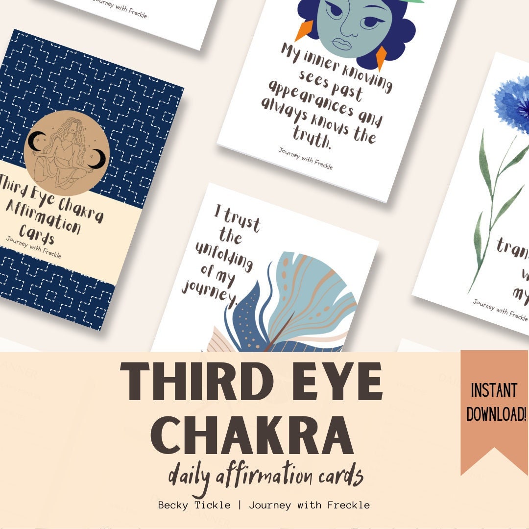 Third Eye Chakra Affirmation Cards Spiritual, Holistic Health and ... Third Eye Chakra Affirmation Cards Spiritual, Holistic Health and ...