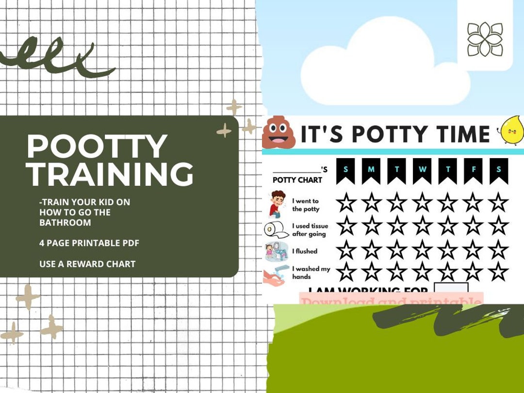 Printable Kid's Potty Train Template Rewards Chart Help your kid to go ...