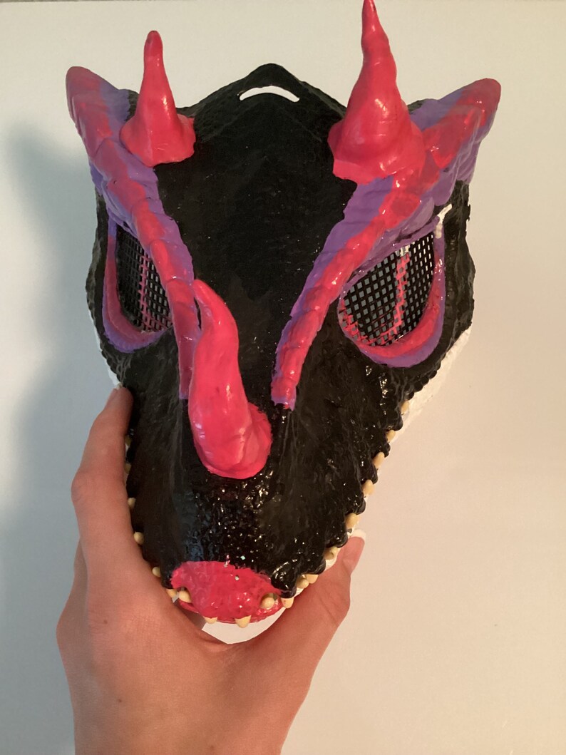 Black, Purple, and Pink Dragon Mask. - Etsy Australia