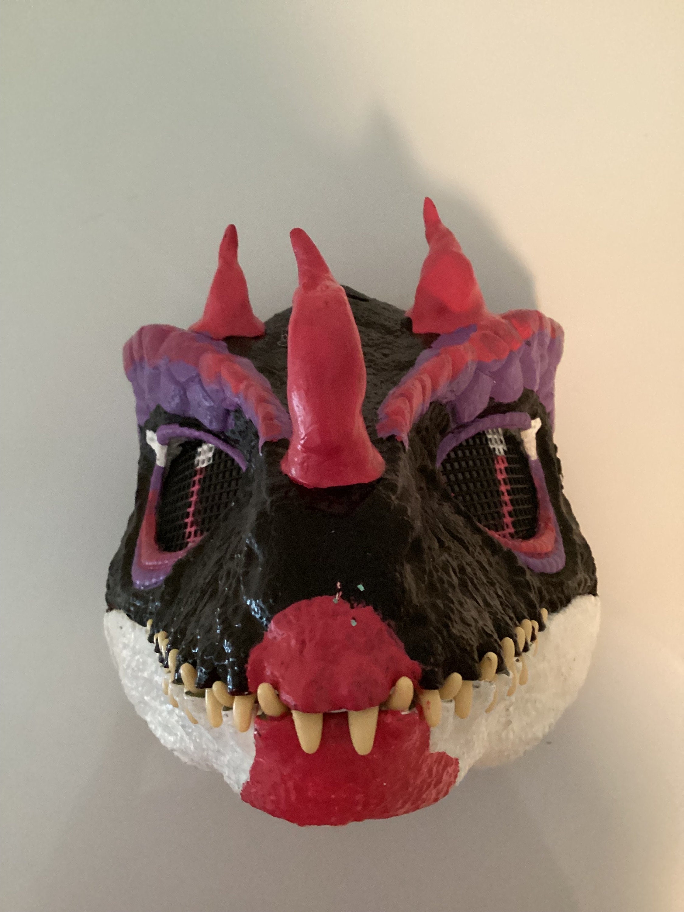 Black, Purple, and Pink Dragon Mask. - Etsy