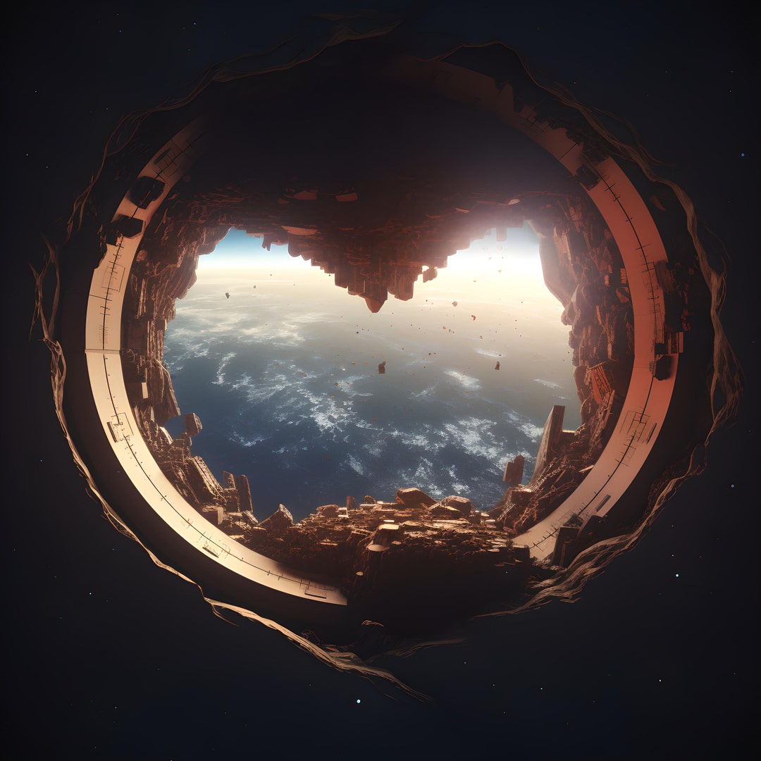 Entrance to the Forebearer Moon Mine Over Hyperion Prime - Etsy