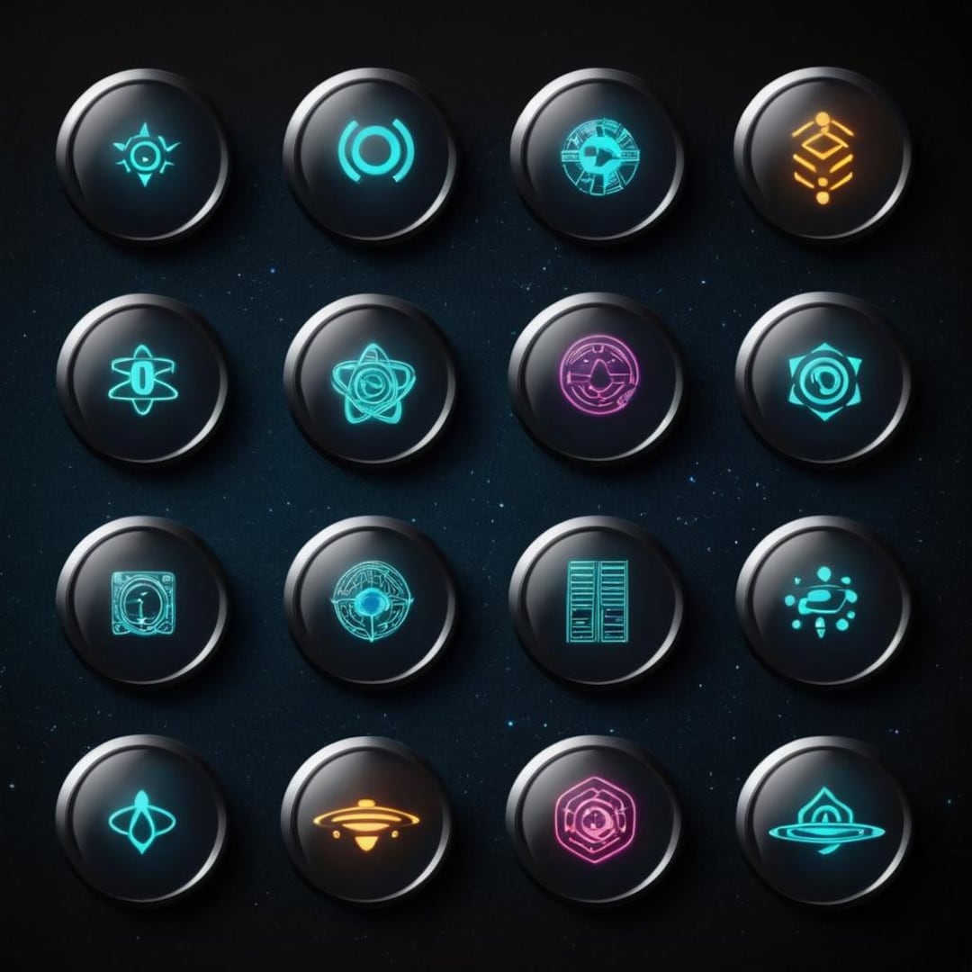 High-tech Button Panel Sticker - Etsy