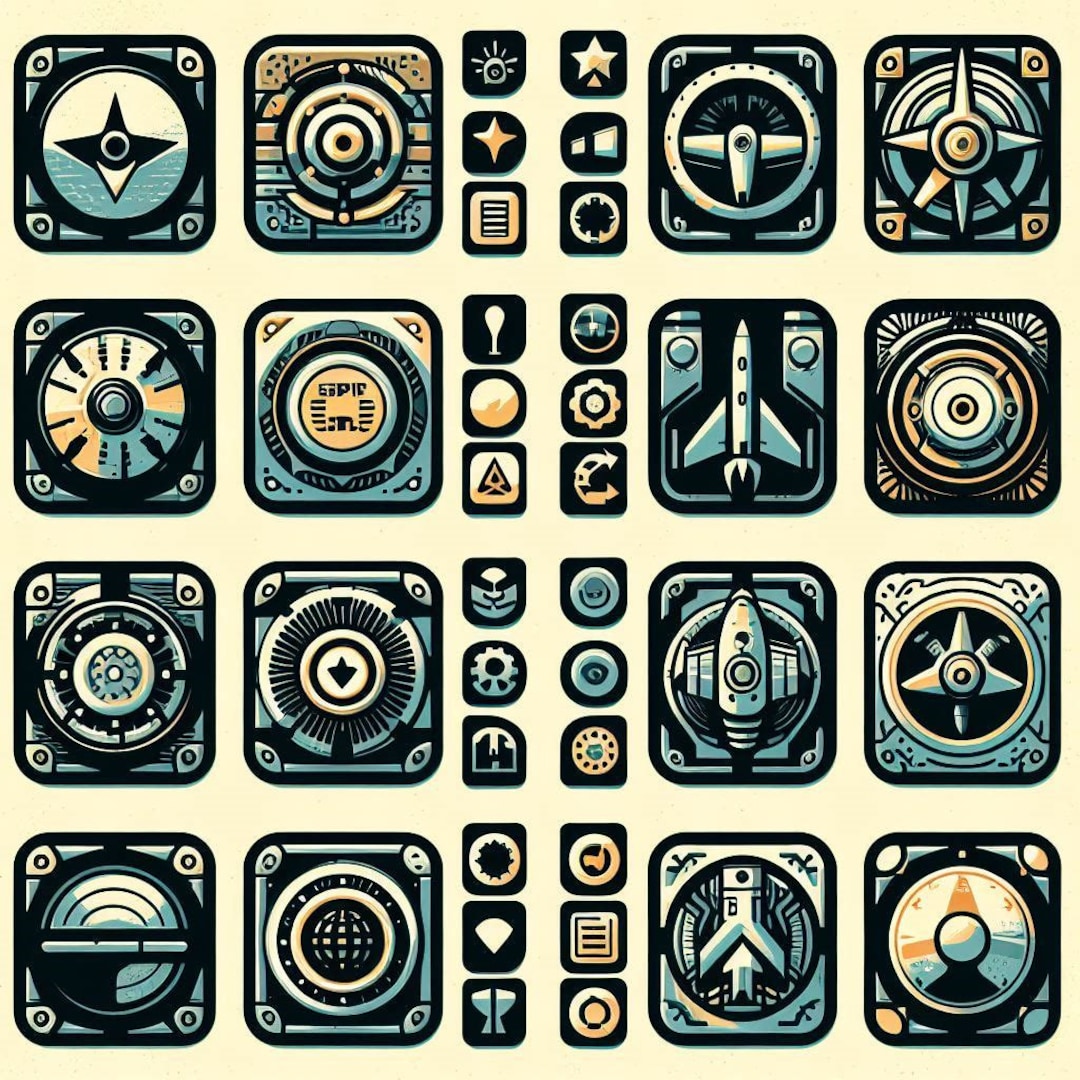 Retro Futuristic Sticker Panel - Etsy