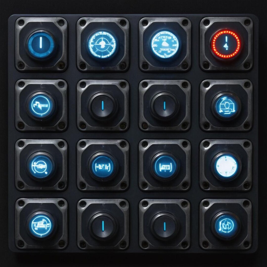 Futuristic Sci-fi Buttons Sticker - Etsy