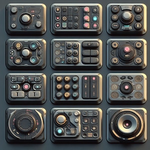 Scifi Buttons Wide (5.5-inch LARGE Sticker) - Etsy