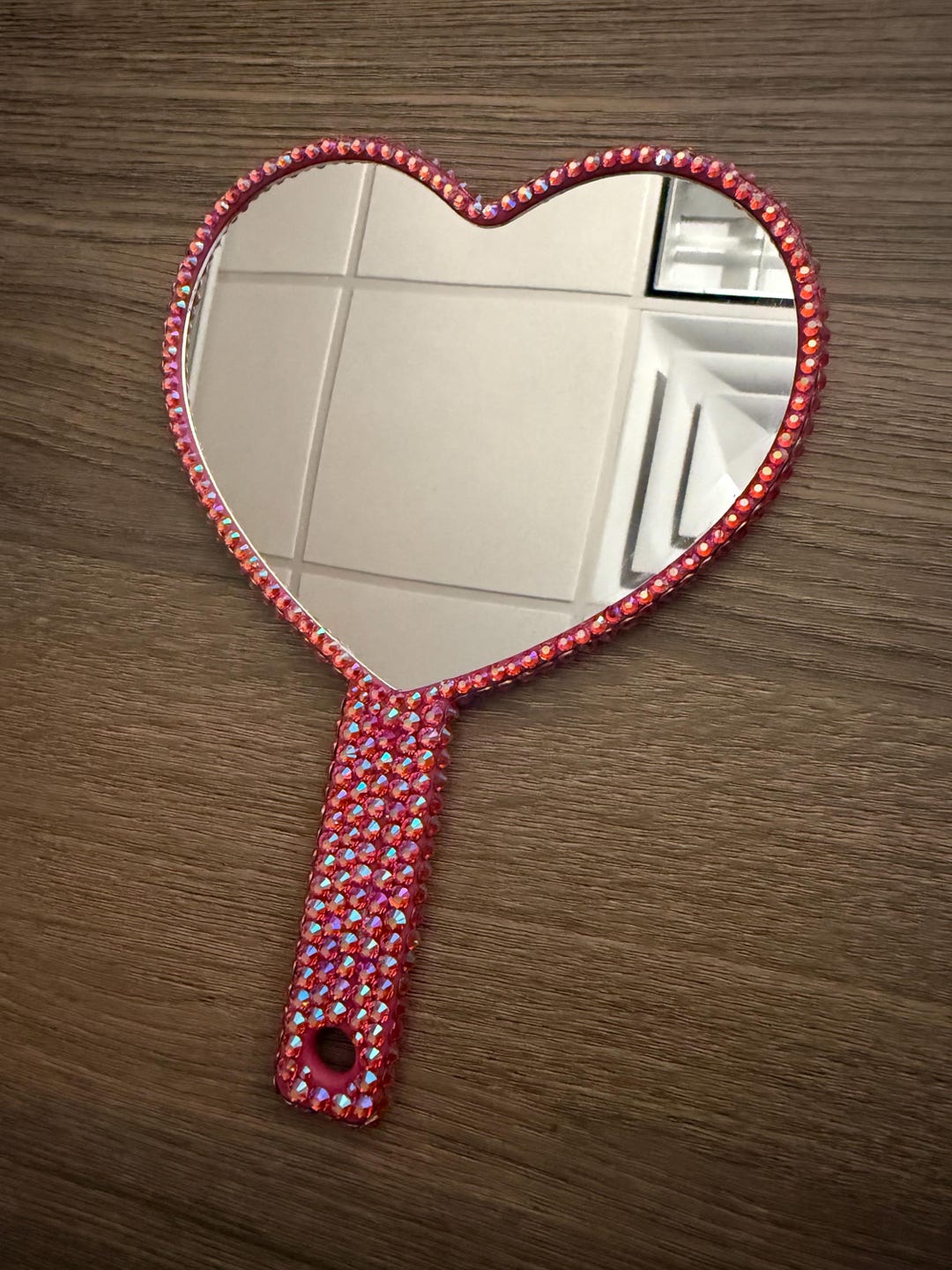 Bedazzled Handheld Heart Mirror - Etsy