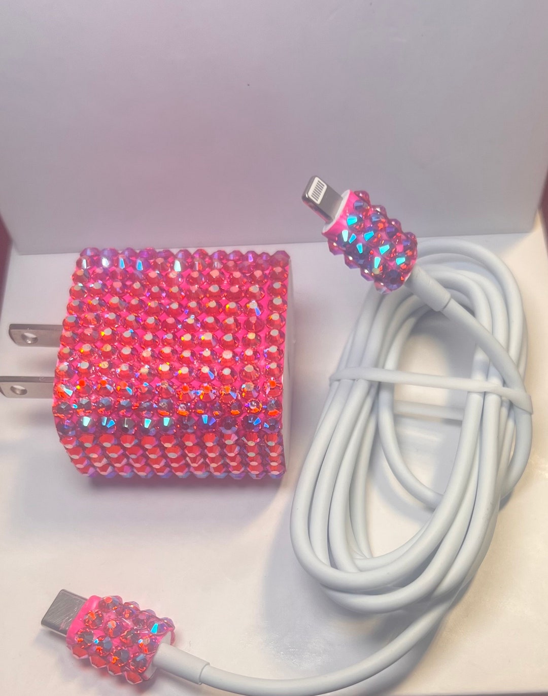 Hot Pink Bedazzled Fast Charger - Etsy