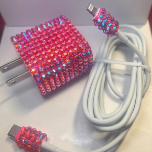 Hot Pink Bedazzled Fast Charger - Etsy