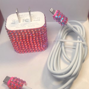 Hot Pink Bedazzled Fast Charger - Etsy