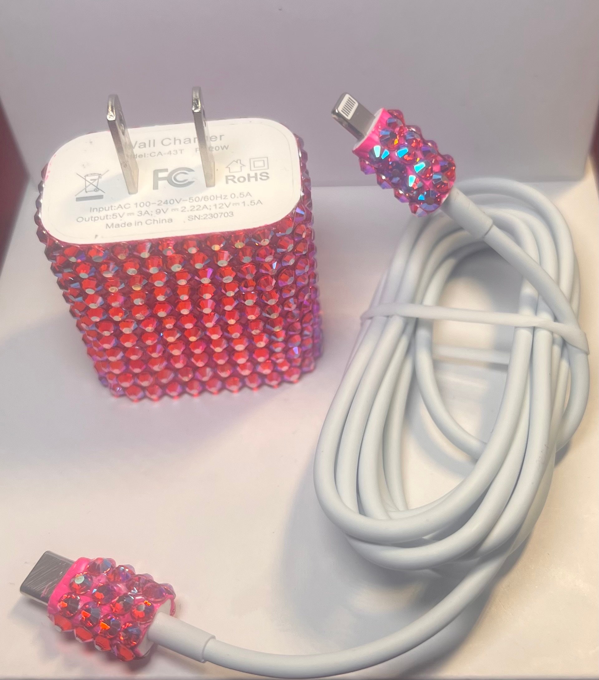 Hot Pink Bedazzled Fast Charger - Etsy