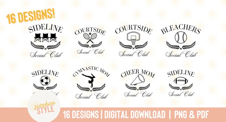 Sideline Social Club Designs| PNG | Social Club | Courtside Social Club ...