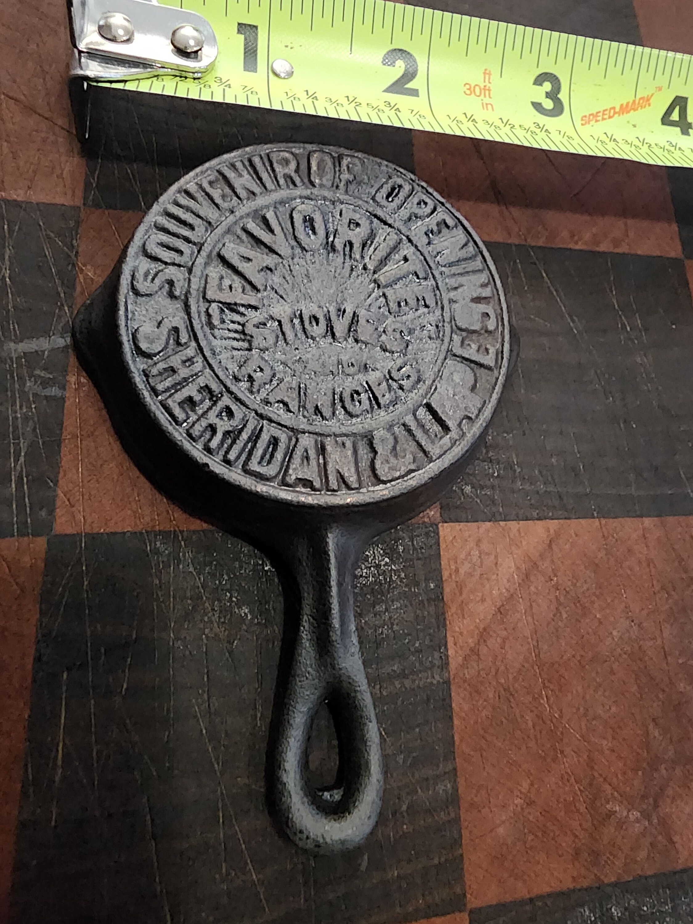RARE! Favorite Piqua Ware Advertising Skillet- Sheridan & Lape -1889 ...