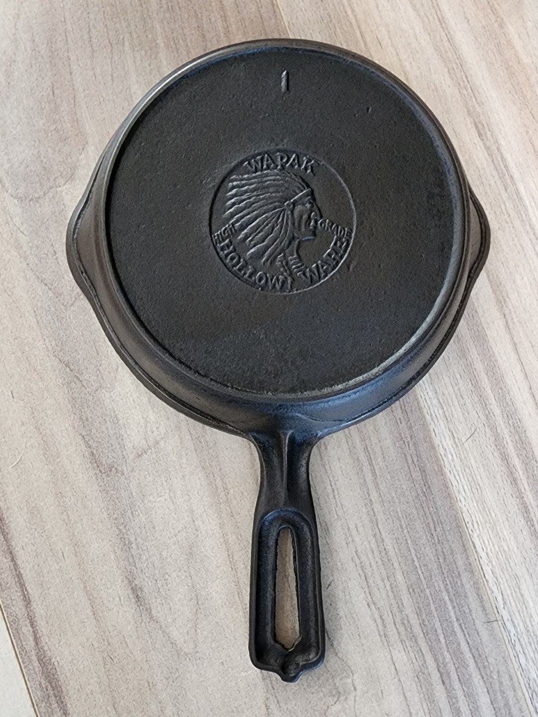 RARE Wapak Indian Head Skillet With Makers Mark 1, Size 3-CRISP LOGO ...