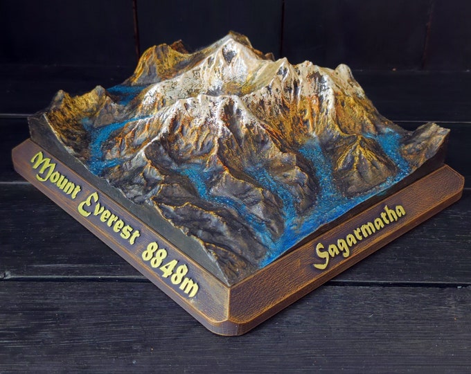 3d-model of Mount Everest and Lhotse - Etsy