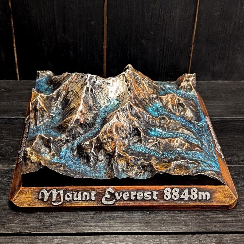 3d-model of Mount Everest and Lhotse - Etsy
