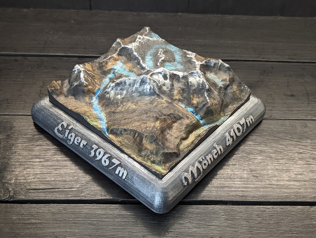 3d-model of Eiger, Mönch and Jungfrau - Etsy
