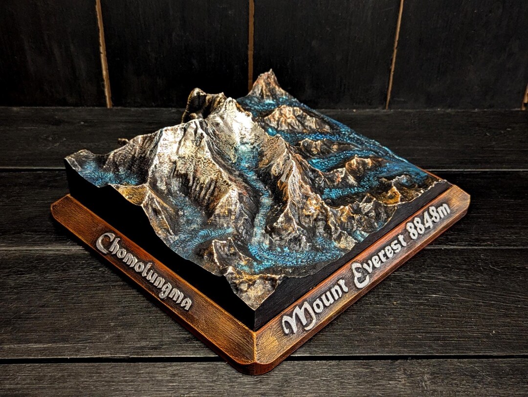 3d-model of Mount Everest and Lhotse - Etsy